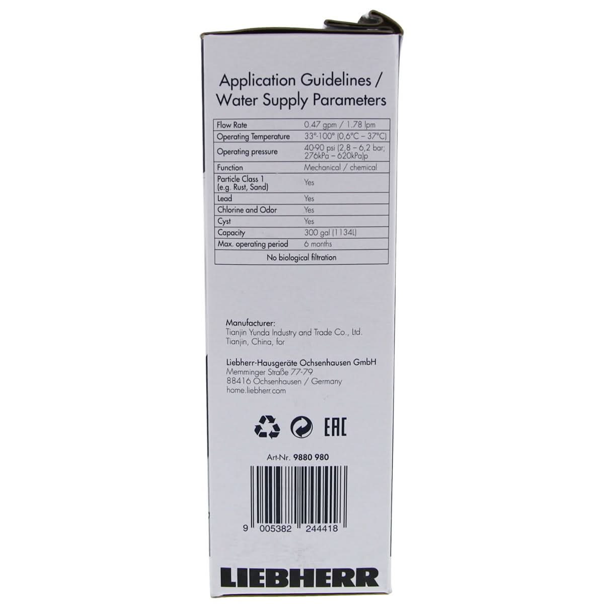Liebherr 7440002 Refrigerator Water Filter - WaterFilters.NET